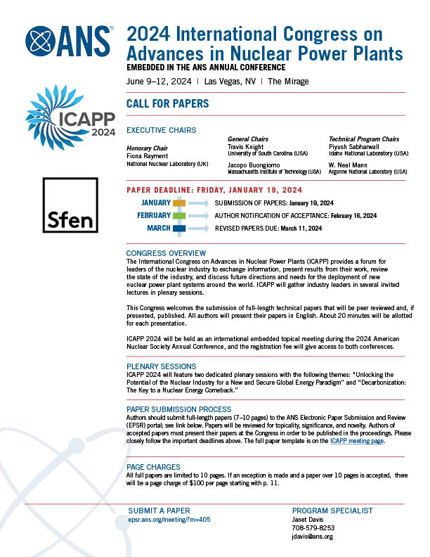 2024 International Congress on Advances in Nuclear Power Plants (ICAPP ...